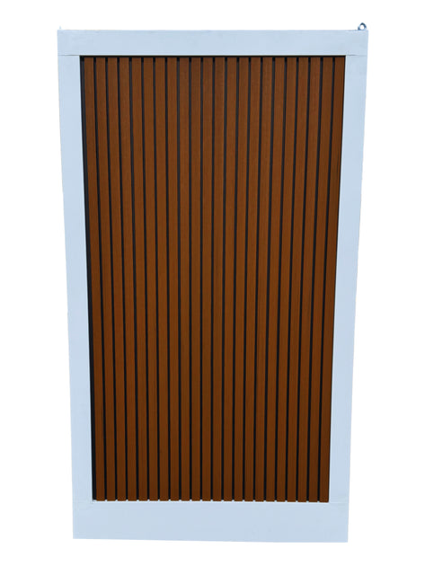 Premium Plumbed-In Portable Toilet Unit with WPC Fluted Wall Cladding ...