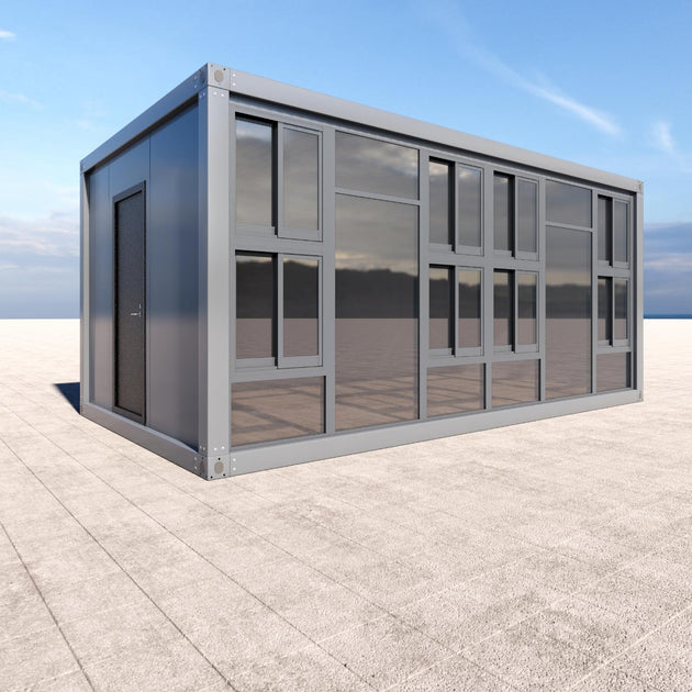 Stylish Glass-Front Tiny House DIY Kit 6m x 3.3m (19.8 sqm ...